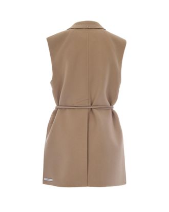 Sportmax Womens Sleeveless Blazer Rapido Camel Waistcoats & Gilets