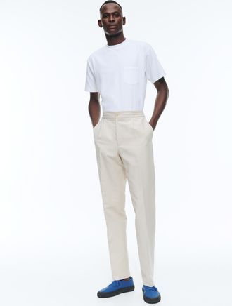 Fursac Pantalon &eacute;lastiqu&eacute; en coton et lin - Taille XL - Homme