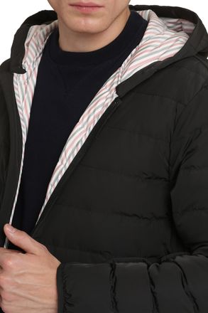 Thom Browne Mens Hooded Down Jacket Black Polyester Padded &