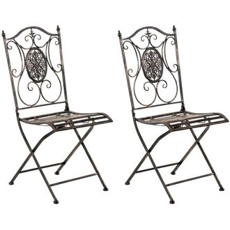 Clp Ensemble de 2 chaises pliantes en bronze Sibell
