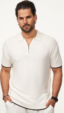 SOULSTAR Poloshirt mit Half-Zip Herren Kurzarm Strick Polo-Hemd T-Shirt