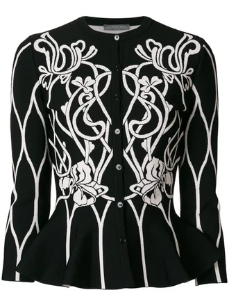 Alexander McQueen cardigan p&eacute;plum - Noir