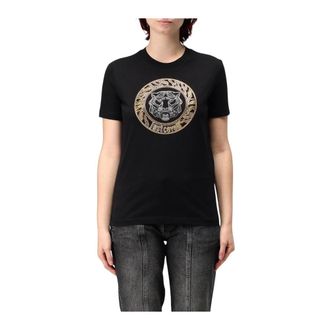 Just Cavalli Grafikdruck Tigerkopf T-Shirt - - Tops - Damen - Schwarzk - M