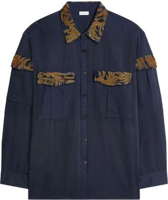 Dries Van Noten Homme, Chemises, Bleu, Taille: XL Chemise Bleue D&eacute;contract&eacute;e