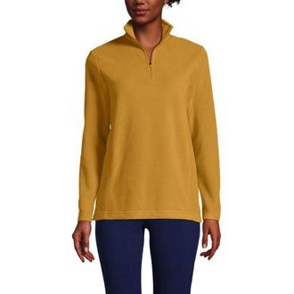 Lands End Anyweather Fleece-Pullover mit Rei&szlig;verschluss, Damen, Gr&ouml;&szlig;e:44-46 regular, Gelb, Polyester, by Lands End