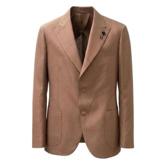 Lardini Einknopf-Sakko mit steigendem Revers - - Jackets - Herren - Braun - 2XL