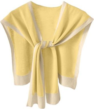 Generic Poncho Femme Hiver Chaud Chale Femme Hiver Chaud Cape Femme Effet enveloppant Ch&acirc;le Tricot&eacute; L&eacute;ger Doux Polyvalent Quatre Saisons Ext&eacute;rieur D&eacute;contract&eacute;
