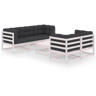 vidaXL 6-tlg. Garten-Lounge-Set mit Kissen Kiefer Massivholz - Vidaxl