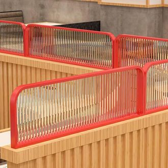 Generic Glastrennwand, gestreifte Trennw&auml;nde aus Sicherheitsglas f&uuml;r Essbereiche, niedrige Trennwand aus Metall f&uuml;r Hotelbartheken, Sichtschutzwand f&uuml;r Restau