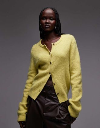 & Other Stories Strickjacke aus Alpakawollmix in Limettengr&uuml;n