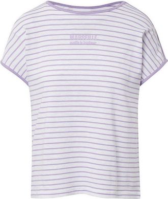 Comma Kurzarmshirt T-Shirt Gestreiftes T-Shirt aus Baumwollmix