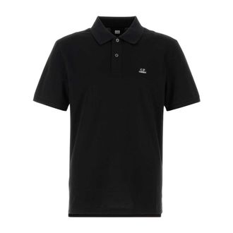 C.P. Company C.p. Company, Homme, Tops, Noir, Taille: XL Polo Manches Courtes Stretch Piqu&eacute;