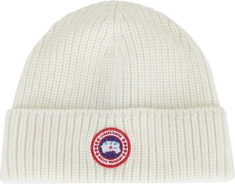 Canada Goose Femme, Accessoires, Blanc, Taille: ONE Size Bonnet Rib Toque Blanc Beanie