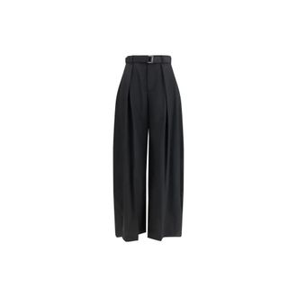sacai Femme, Pantalons, Noir, Taille: 40 FR Wide Pantalons