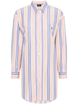 Etro chemise en coton GE01 &agrave; rayures - Bleu