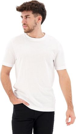 BOSS Herren Tiburt 240 T-Shirt aus Baumwoll-Mix mit kreisf&ouml;rmiger Jacquard-Struktur Wei&szlig; XXL