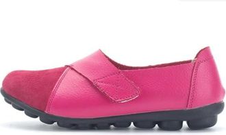 Generic Mocassins Plats en Cuir suédé pour Femmes, Chaussures de Conduite Souples à Enfiler, Chaussures de Travail, de Bureau, dinfirmière,Red 3,42 EU