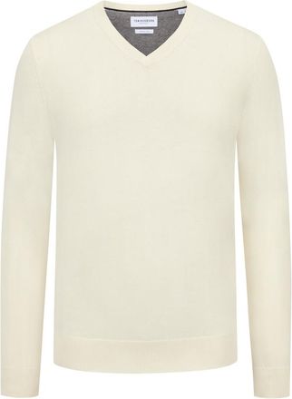 Tom Rusborg Pullover mit V-Ausschnitt aus einem Baumwolle-Seide-Mix in