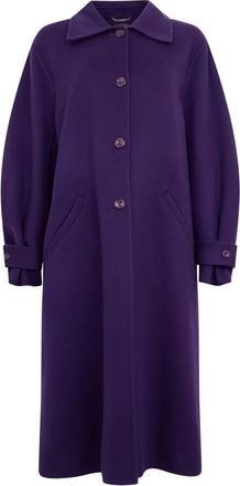 Alberta Ferretti Langer Mantel mit weiten &Auml;rmeln - - Coats - Damen - Lila - S