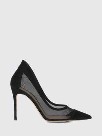 Gianvito Rossi Stiletto-Pumps aus Mesh und Veloursleder