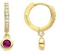 Luxenter Pendientes de Circonita Rubí acabados en oro amarillo de 18K - Warlah