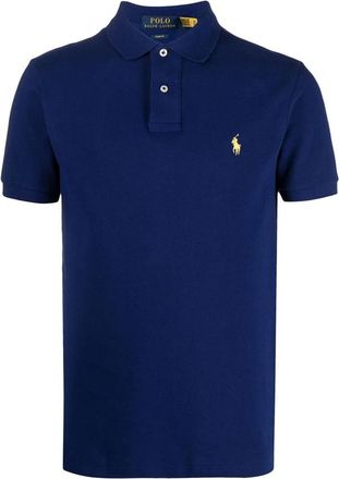 Polo Ralph Lauren Homme, Tops, Bleu, Taille: XL Polo mezza manica colletto e logo