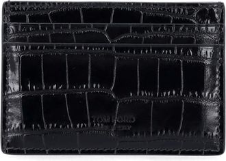 Tom Ford Homme, Accessoires, Noir, Taille: ONE Size Classic Card Crocco Print
