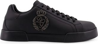 Dolce & Gabbana Homme, Chaussures, Noir, Taille: 41 EU Portofino Light Strobel Calfskin Baskets
