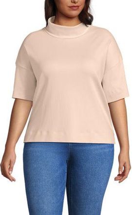 Lands End Supima Rollkragenshirt, Damen, Gr&ouml;&szlig;e:56-58 plus, Pink, Baumwolle, by Lands End