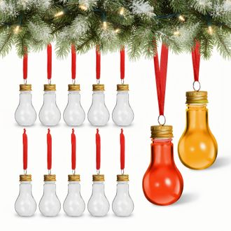 Healifty Weihnachtskugeln Zum Bef&uuml;Llen Plastik 25 St&uuml;Ck Durchsichtig Mini Christbaumkugeln Gl&uuml;Hbirne Glas Weihnachten Kugeln Flaschen F&uuml;R Weihnachtsbaum Party 