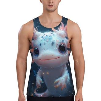 Generic D&eacute;bardeur respirant &agrave; s&eacute;chage rapide sans manches pour homme pour entra&icirc;nement &agrave; la plage S &agrave; 4XL, Cute Axolotl 12, 3XL