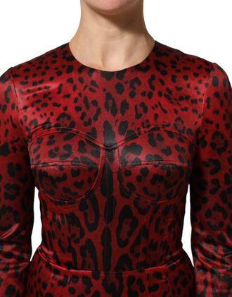 Dolce & Gabbana Leopard-Print Dress - Red