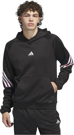 adidas Mens Warmer Basketball Crazy Fleece Hoodie Black/White XL