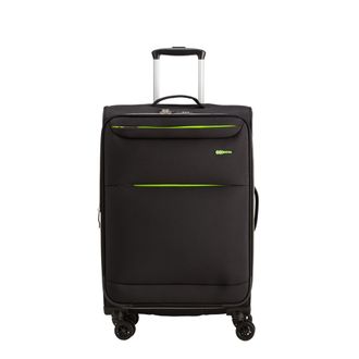 Carpisa LEVITY GO V2. Mittelgro&szlig;er, halbstarrer Trolley, Gr&ouml;&szlig;e M (44 x 69 x 26 cm), aus 100% R-PET-Material, GR&Uuml;N ORIENTIERT. Doppelte abnehmbare R&auml;der. Erwei