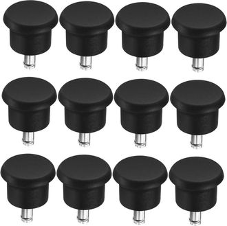 Cabilock 12 Stück Teiliges Bürostuhl fußkappen Gummi und Eisen rutschfest Bodenschonend Geräuscharm Einfach zu Montieren Geeignet für Parkett und Hartböden für