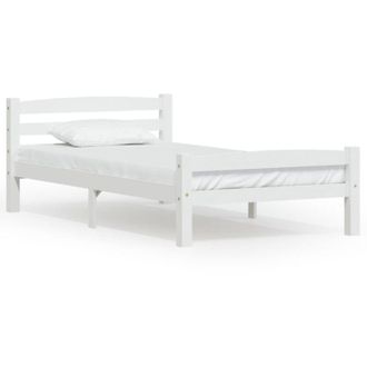 vidaXL Cadre de lit Blanc Bois de pin massif 100x200 cm