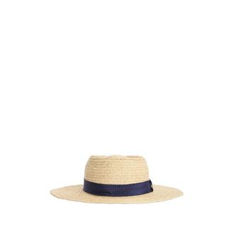 Barbour Femme, Accessoires, Beige, Taille: M Chapeau Canotier Lily en Paille
