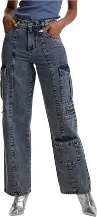 Urban Classics Tb6925-ladies Loose Utility Denim Pants Pantalon d&eacute;contract&eacute;, D&eacute;lav&eacute; Sale, 34 Femme