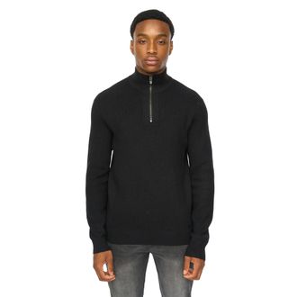 Duck and Cover Potenza Pullover f&uuml;r Herren, mit kurzem Rei&szlig;verschluss, Jerseyware (Schwarz)