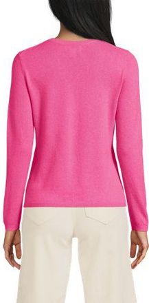 Lands End Kaschmir-Cardigan mit rundem Ausschnitt, Damen, Gr&ouml;&szlig;e:40-42 regular, Pink, Kaschmir, by Lands End