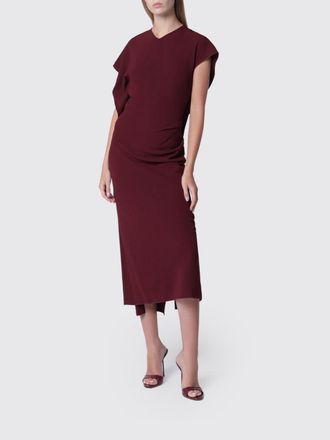 Victoria Beckham Robe midi asym&eacute;trique en jersey de viscose &agrave; coupe slim