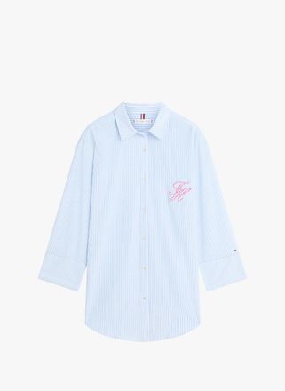 Tommy Hilfiger Chemise longue ray&eacute;e &agrave; logo brod&eacute;