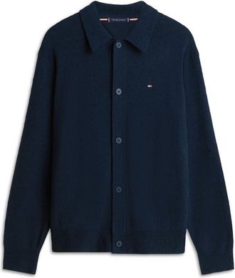 Tommy Hilfiger Strickjacke mit Textur in Polo-Style in