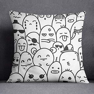 Bonamaison Le Jardin du Lin Zierkissenhüllen, Mehrfarbig, 45x45