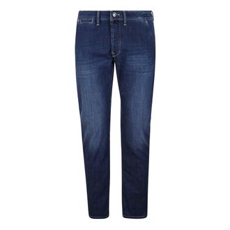 Incotex Slim Fit Denim Jeans mit Wildleder-Patch - - Jeans - Herren - Blau - W38