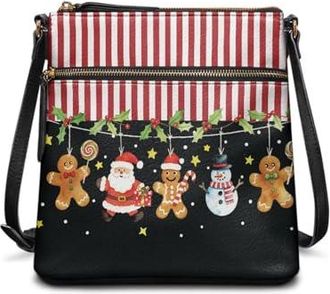 Coloranimal Sac &agrave; main &agrave; bandouli&egrave;re Corss pour femme - Sac &agrave; bandouli&egrave;re - Sac &agrave; bandouli&egrave;re - Sac &agrave; main de No&euml;l imperm&eacute;able, Bonhomme de neige P&egrave;re No&euml;l en pai