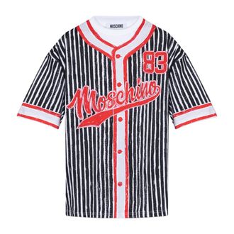 Moschino Homme, Tops, Noir, Taille: XL T-shirt imprim&eacute; en jersey de coton