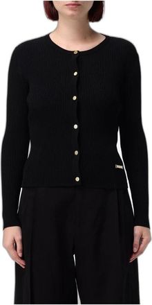 Emporio Armani Figurierter Cardigan aus Viskose-Mischgewebe - - Knitwear - Damen - Schwarzk - S