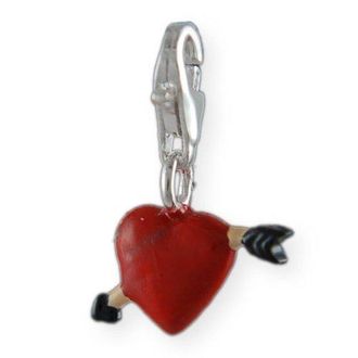 Melina 925 Charms Pendentif coeur Argent 925 Emaille