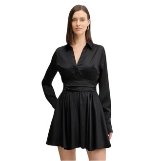 Guess Femme, Robes, Noir, Taille: 36 FR Mini-robe trapèze en satin